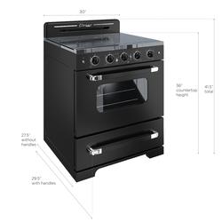 Unique® 30" 3.9 cu.ft. Midnight Black Retro Electric Range (Smooth Top ...