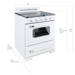 Unique® 30" 3.9 cu.ft. Marshmallow White Retro Electric Range (Smooth ...