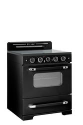 Unique® 30" 3.9 cu.ft. Midnight Black Retro Electric Range (Smooth Top ...