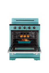 Unique® 30" 3.9 cu.ft. Ocean Mist Turquoise Retro Electric Range ...
