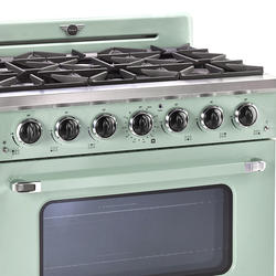 Unique® 36" 5.2 cu.ft Summer Mint Green Retro Gas Range at Menards®
