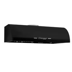 Unique® 36" Midnight Black Ducted Under Cabinet Retro Range Hood at ...