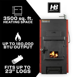 United States Stove Company™ Hot Blast Wood Stove Furnace (3,500 sq.ft ...