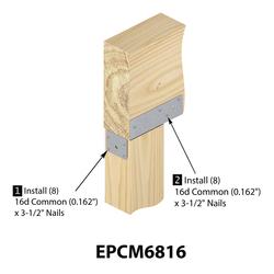 MiTek® 6" x 8" G90 Steel End Post to Beam Connector at Menards®