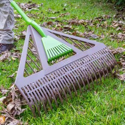 Ames 60" Steel Handle Dual Tine Poly Leaf Rake Combo at Menards®