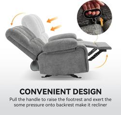 Oversized Light Gray Manual Rocker Recliner at Menards®