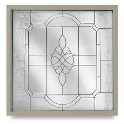 Hy-Lite® Tan Frame 48"x 48"Victorian Satin Nickel Leaded Beveled ...