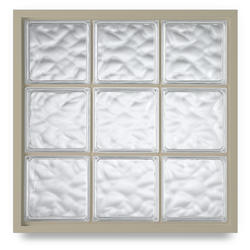 Hy-Lite® 31"W x 24"H Tan Frame Fixed Glass Block Picture Window - Clear ...