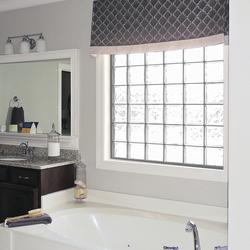 Hy-Lite® 39"W x 46"H Tan Frame Fixed Glass Block Privacy Picture Window ...