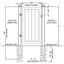 SimTek Ashland 3 x 6 Gray Polyethylene Gate at Menards®