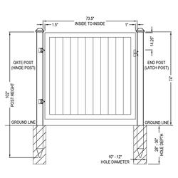 Simtek Ashland 6 x 6 Dark Gray Polyethylene Gate at Menards®
