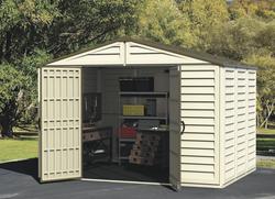 DuraMax® WoodBridge® Plus 10 x 8' Vinyl Storage Shed with Foundation ...