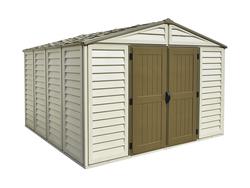 DuraMax® WoodBridge® Plus 10 x 10' Vinyl Storage Shed with Foundation ...