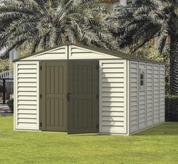 DuraMax® WoodBridge® Plus 10 x 13' Vinyl Storage Shed with Foundation ...