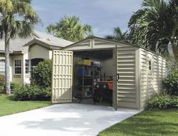 DuraMax® WoodBridge® Plus 10 x 13' Vinyl Storage Shed with Foundation ...