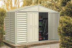 DuraMax® WoodBridge® 10 x 5 x 8' Vinyl Storage Shed with Foundation Kit ...
