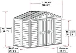DuraMax® WoodBridge® 10 x 5 x 8' Vinyl Storage Shed with Foundation Kit ...