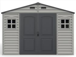 DuraMax® WoodBridge II 10.5 x 13 x 7.5 Outdoor Vinyl Storage Shed at ...