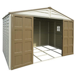 DuraMax® WoodBridge® Plus 10 x 8' Vinyl Storage Shed with Foundation ...
