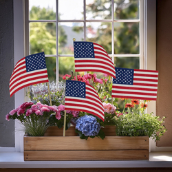 4 x 6 in. Printed Polycotton Betsy Flags U.S. Stick Flags 4-pack at ...