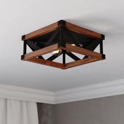 Patriot Lighting® Wade Matte Black 2-Light Flush Mount Ceiling Light at ...