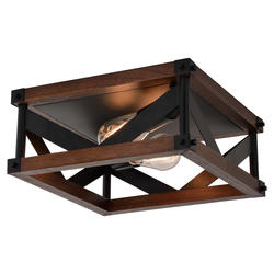 Patriot Lighting® Wade Matte Black 2-Light Flush Mount Ceiling Light at ...