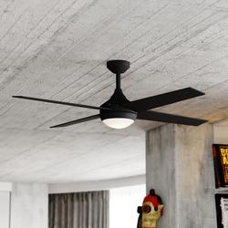 Patriot Lighting® Hamlin 52" Black Indoor LED Ceiling Fan with Remote ...