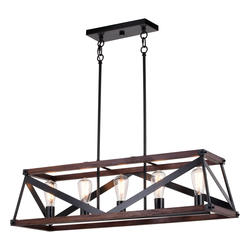 Patriot Lighting® Wade Matte Black 5-Light Linear Chandelier at Menards®