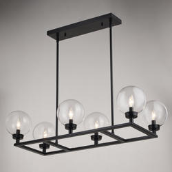 Patriot Lighting® Lander Matte Black 6 Light Linear Chandelier at Menards®