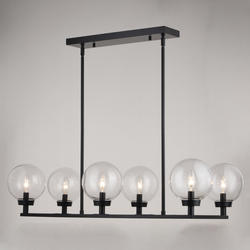 Patriot Lighting® Lander Matte Black 6 Light Linear Chandelier at Menards®
