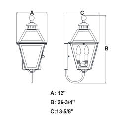 Patriot Lighting® Nottingham Textured Black 3-Light Outdoor Wall Light ...