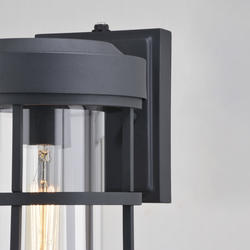 Patriot Lighting® Crestline Textured Black 1-Light Outdoor Wall Light ...