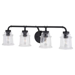 Patriot Lighting® Toledo Matte Black 4 Light Vanity Light at Menards®
