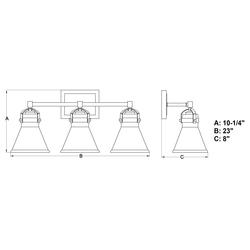 Patriot Lighting® Mason Charcoal Black 3-Light Vanity Light at Menards®