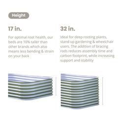 Vego Garden® 17" Tall 4-in-1 Modular Metal Raised Garden Bed Kit ...