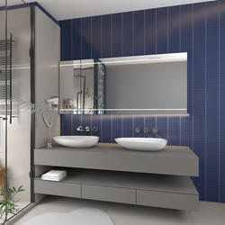 Vidro Real® Linear Navy Blue 12 x 12 Glossy Glass Mosaic Tile at Menards®