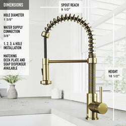 VIGO Edison One-Handle Pull-Down Matte Gold Kitchen Faucet at Menards®