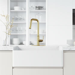 VIGO Hart One-Handle Pull Down Matte Brushed Gold Kitchen Faucet at ...