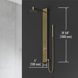VIGO Gardenia 2-Jet Matte Gold Shower Panel with Handheld Showerhead at ...