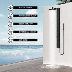 VIGO Sutton 4-Jet Matte Black Shower Panel with Handheld Showerhead at ...