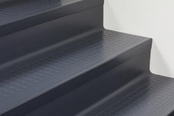 VPI® Pewter 20" x 48" x 1/8" Smart Step™ Rubber Integrated Raised Round ...