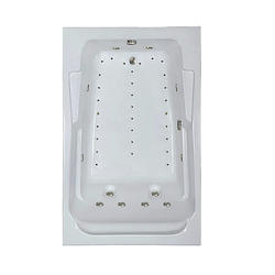 WaterTECH 72"W x 48"D x 23-1/2"H Biscuit 33-Jet Dual Massage Whirlpool ...