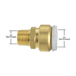 Watts® Aqualock™ 3/4" IPS Push to Connect x MIP Brass Adapter at Menards®