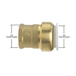 Watts® Aqualock™ 3/4" IPS Push to Connect x FIP Brass Adapter at Menards®