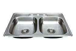 Wells Sinkware Drop-In 33" Stainless Steel Double Bowl Kitchen Sink at ...