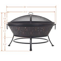 Backyard Creations® 35" Bronze Steel Fire Pit at Menards®