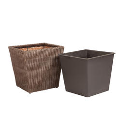 13"H Square Plastic-Wicker Planter at Menards®