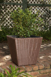13"H Square Plastic-Wicker Planter at Menards®