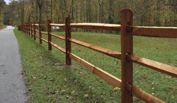 West Virginia Split Rail 3-Hole CedarTone Treated End Post at Menards®