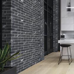 Stone Master® Graphite Retro Brick Manufactured Stone Veneer Siding (4. ...